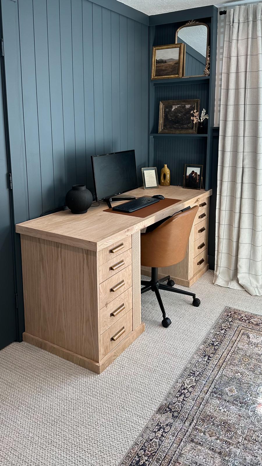 How to DIY an Oak Stand-up Desk using IKEA Drawers & a basic stand up ...